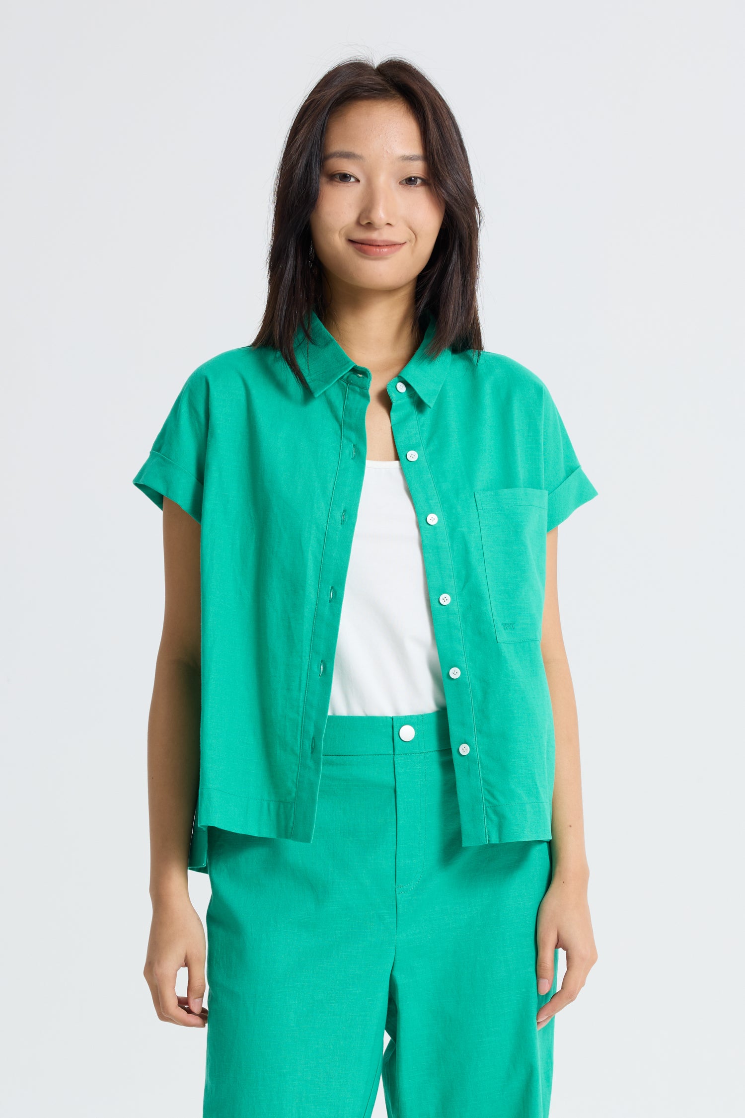 Roll Up Cuff Blouse - Jade – The Restyle Trait