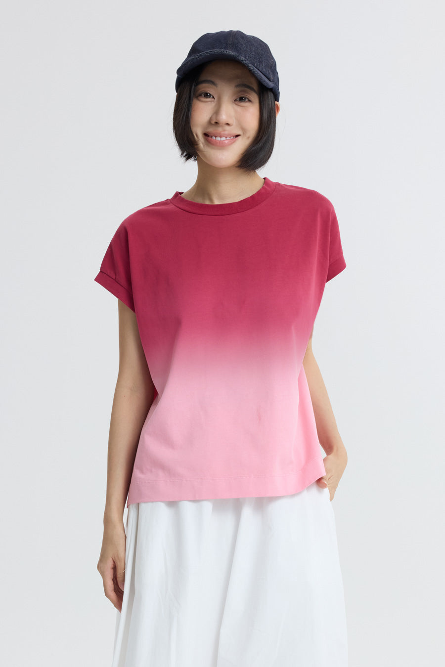 Ombre Cap Sleeve Tee - Burgundy – The Restyle Trait