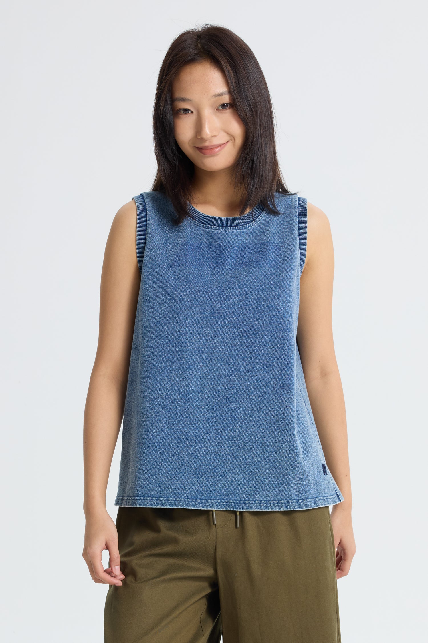 Sleeveless Denim Tee - Denim – The Restyle Trait